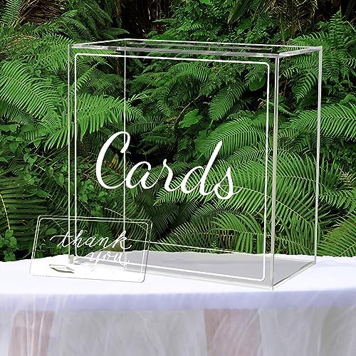 Amazon.com: Clear Acrylic Card Box with Heart Lock Large Gift Card ...