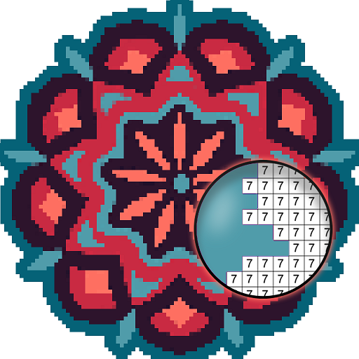 Mandala Pixel Art - Paint by Number, Sandbox Coloring Book Pages:Amazon ...