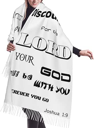 White Prayer Cashmere Shawl Be Strong And Courageous Fancy Scarf Quotes ...