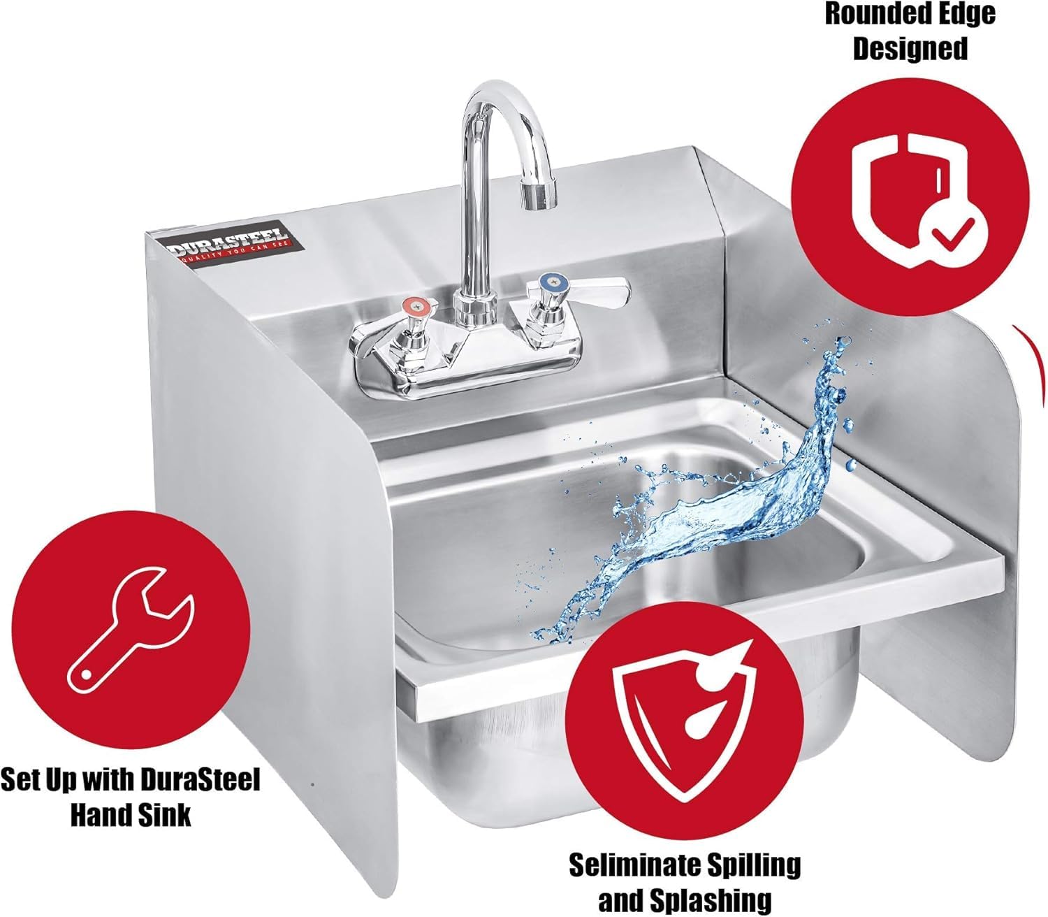 Snapklik.com : Stainless Steel Splash Guard For Sink & Fryer - 15" X 12 ...