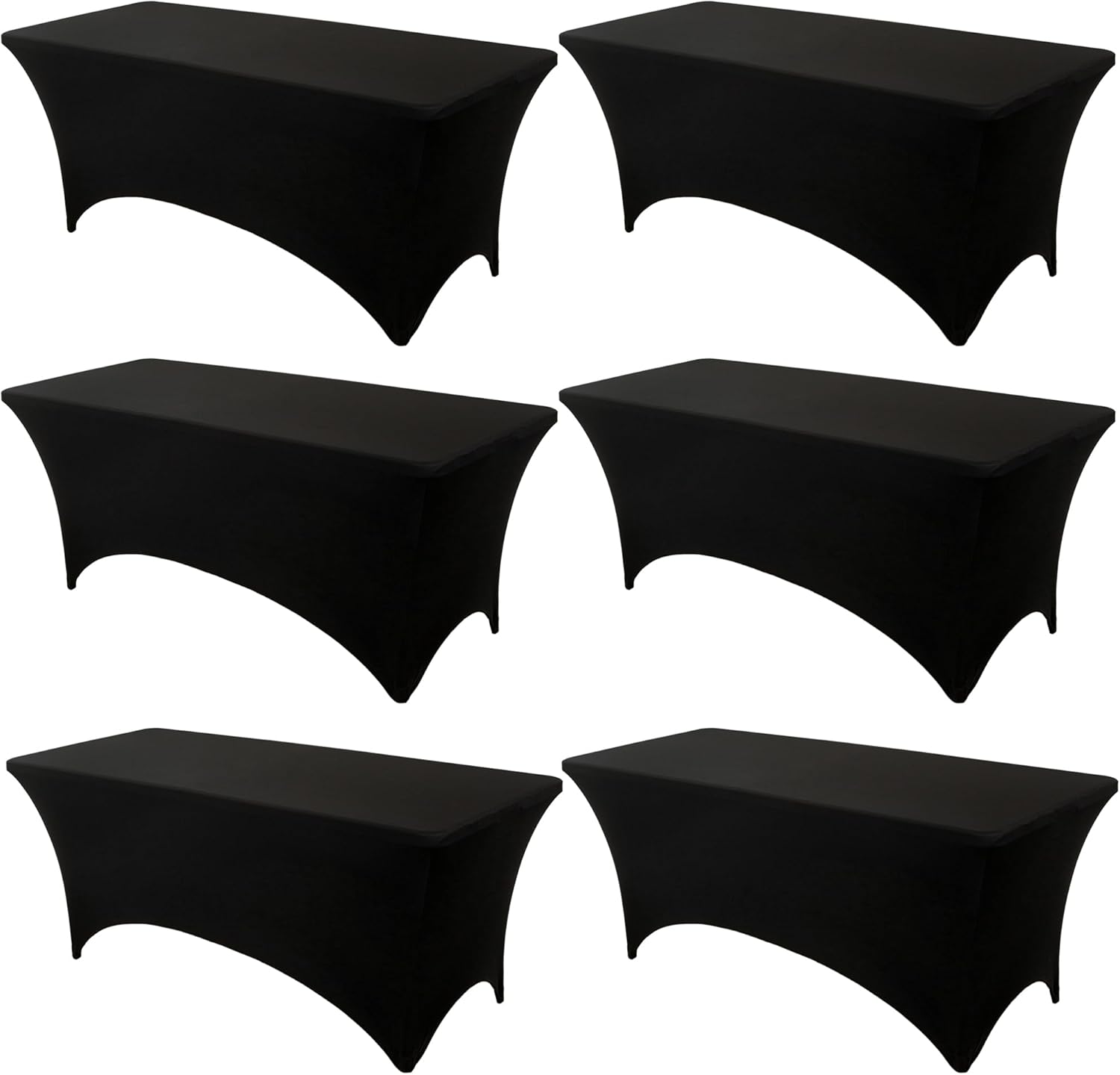 Amazon.com: Dugpit 6 Pack Black Spandex Table Covers Stretch Fitted ...