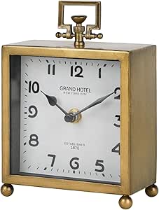 Amazon.com: NIKKY HOME Small Gold Table Clock, Silent Non-Ticking ...