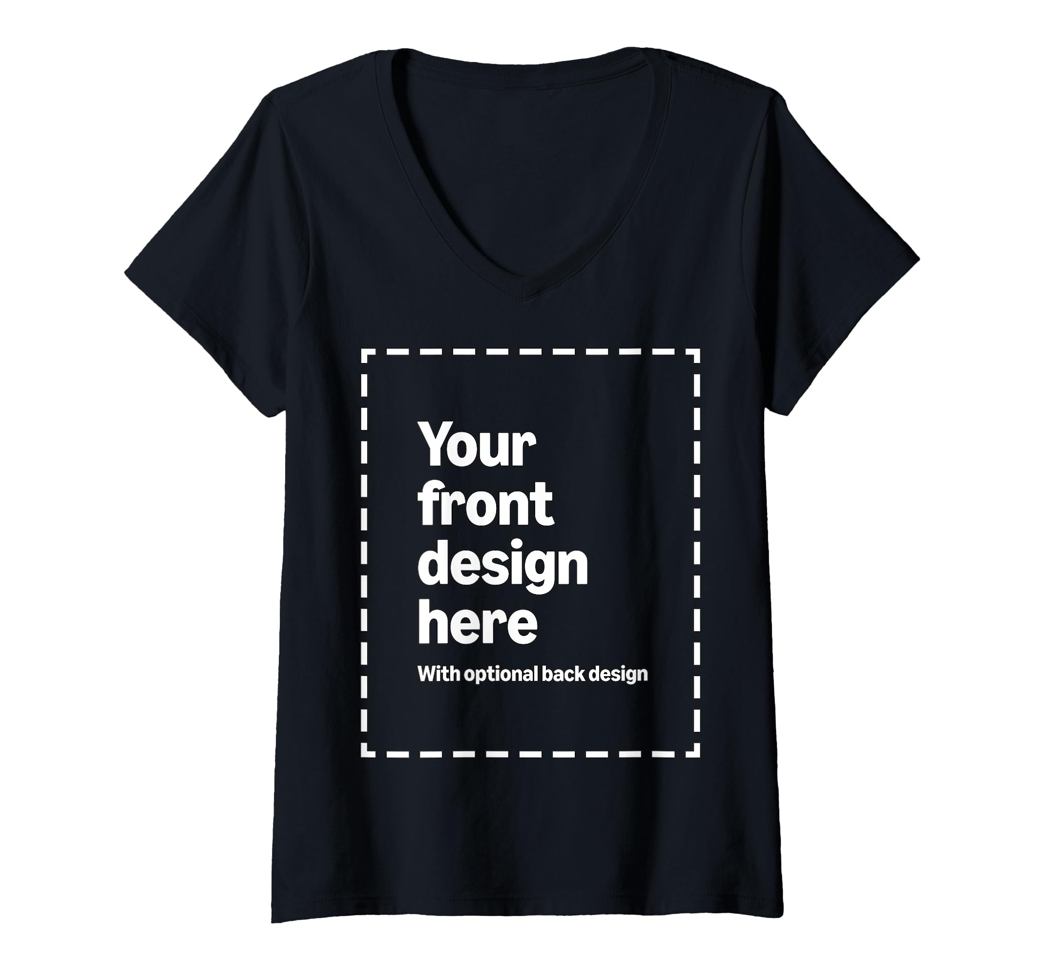 Amazon.com: Custom Front & Back Print V-Neck T-Shirt with Your Image ...