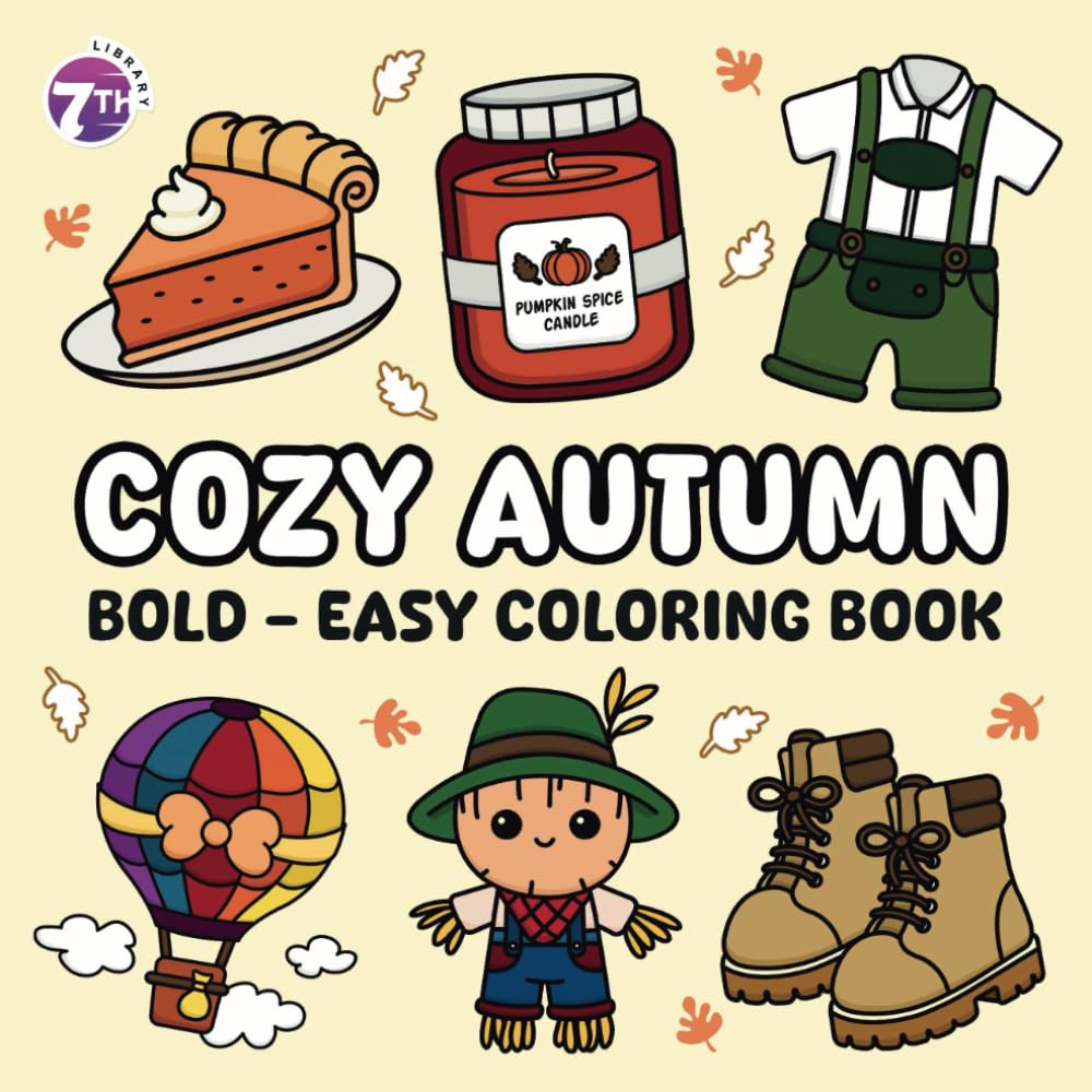 Amazon.com: Cozy Autumn Coloring Book for Adults: Bold and Easy Designs ...