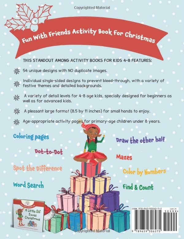 A Little Elf Saves Christmas Activity Book: Christmas Educational ...