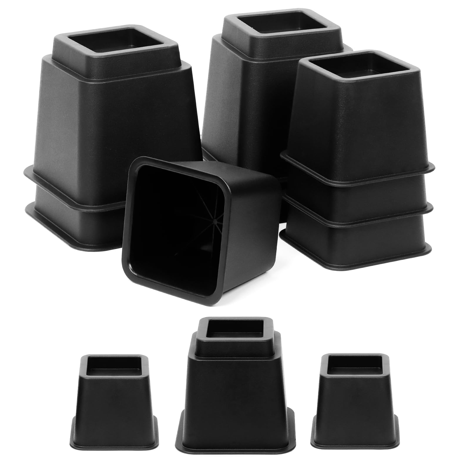 Keadic 8pcs Heavy Duty Adjustable Bed Furniture Risers Lifts Height 3 ...