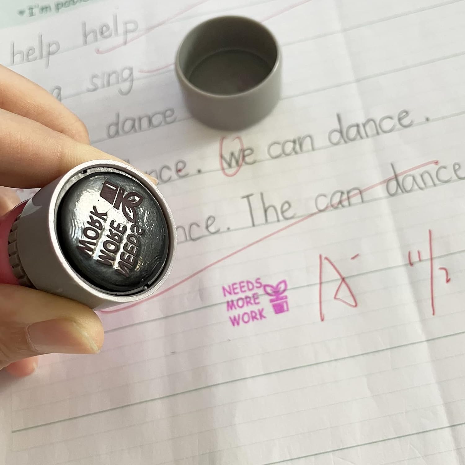 WAFJAMF Pack of 6 Sorted Teacher Stamp Teachers Self-Inking Rubber ...