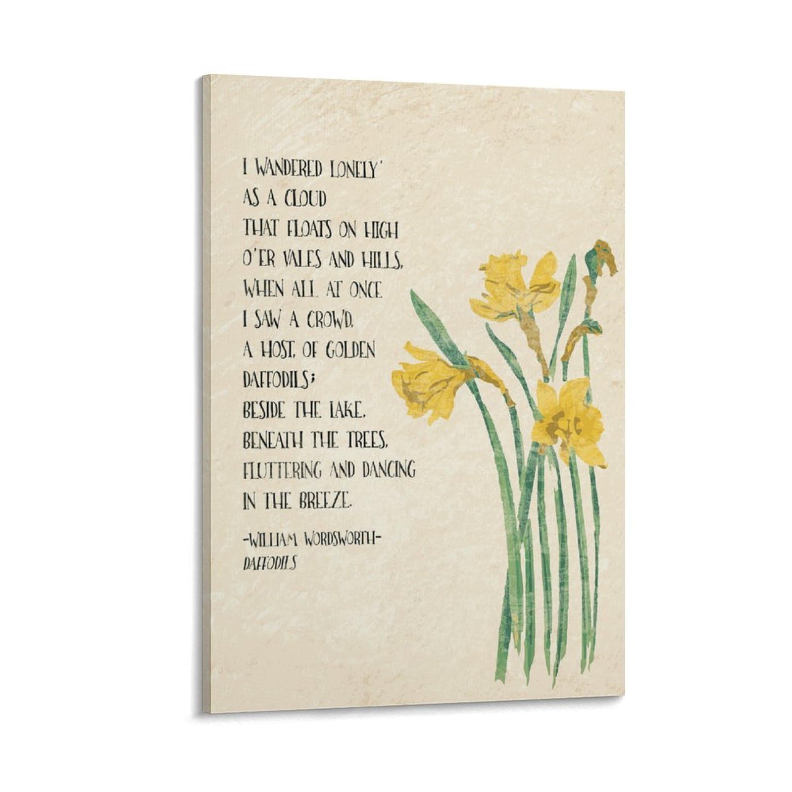 William Wordsworth Daffodils Daffodil Poetry Print, Poem Poster,