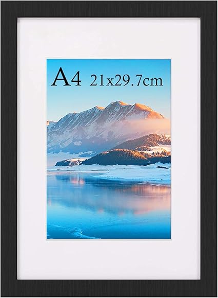 A4 Frame, 21x30 cm Wooden A4 Photo Frames, A4 Picture Frames with Mount ...