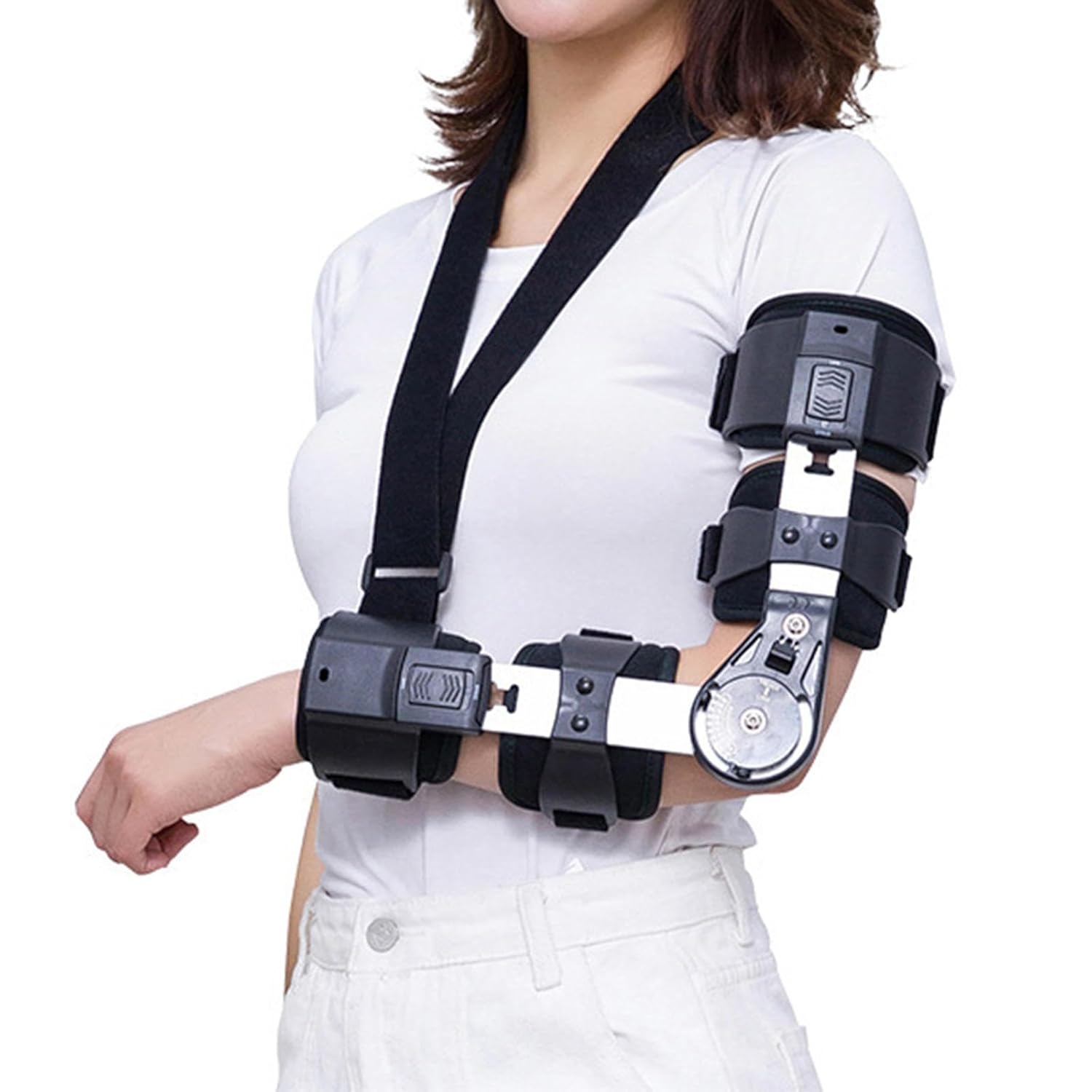 Amazon.com: Adjustable Elbow Brace, Unisex Hinged Rom Elbow Brace for ...
