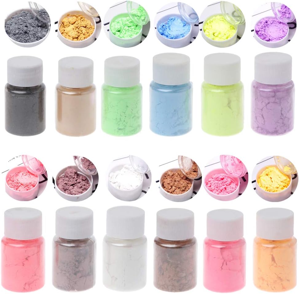 Newwyt Pearlescent Mica Pigment Powder for Creative Rainbow UV Resin ...