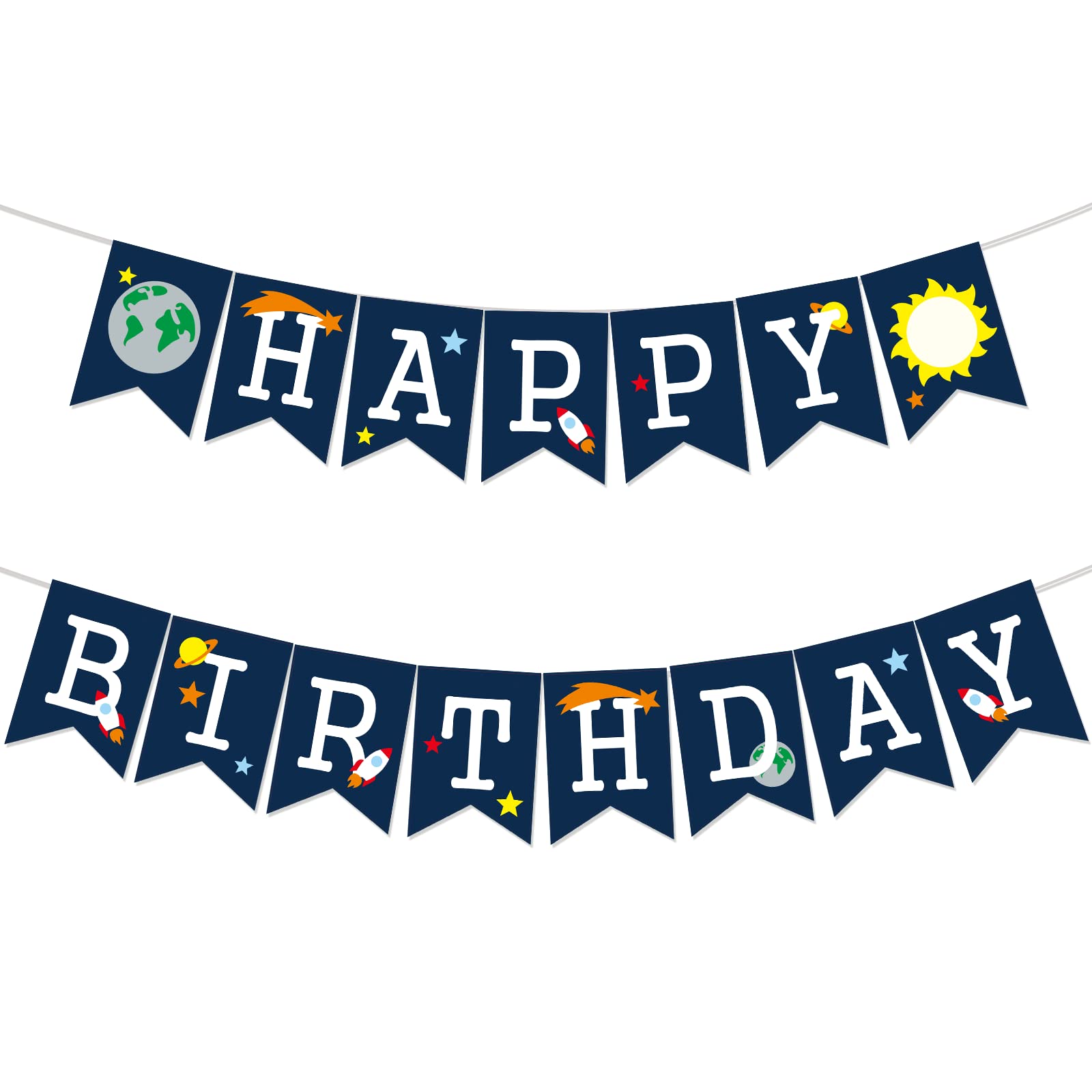 Amazon.com: Outer Space Theme Birthday Banner First Trip Around The Sun ...