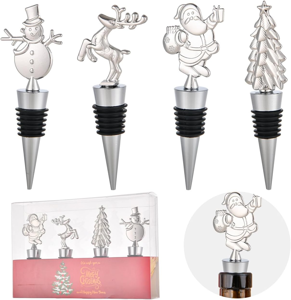 Amazon.com: Glass Ghost Halloween Wine Bottle Stopper - Decorative ...