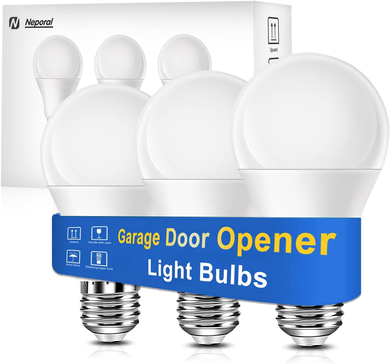Neporal Garage Door Opener LED Light Bulb Universal A19 9W 60W ...