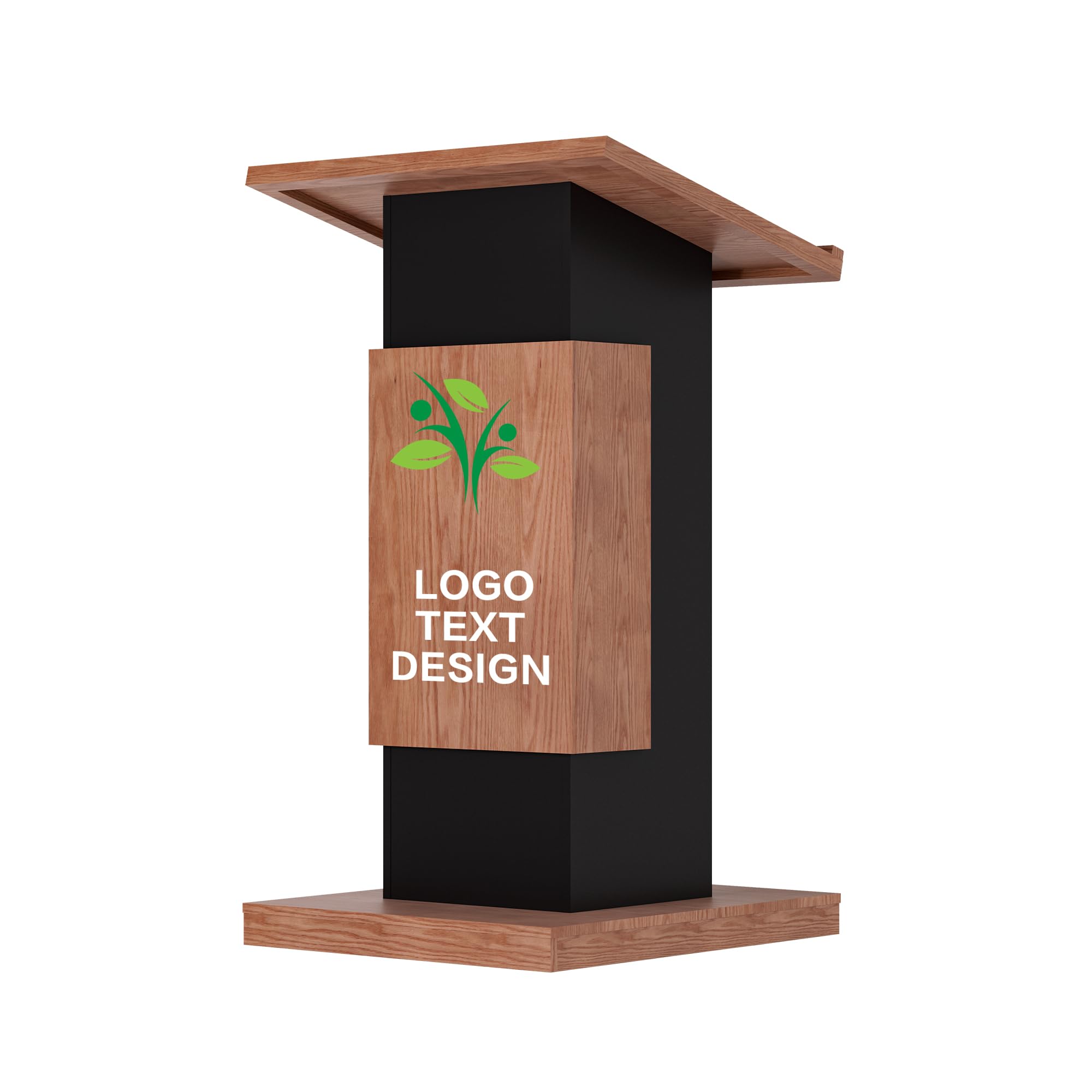 Amazon.com : Customizable Logo & Text Podium Stand,Wood Lectern with ...