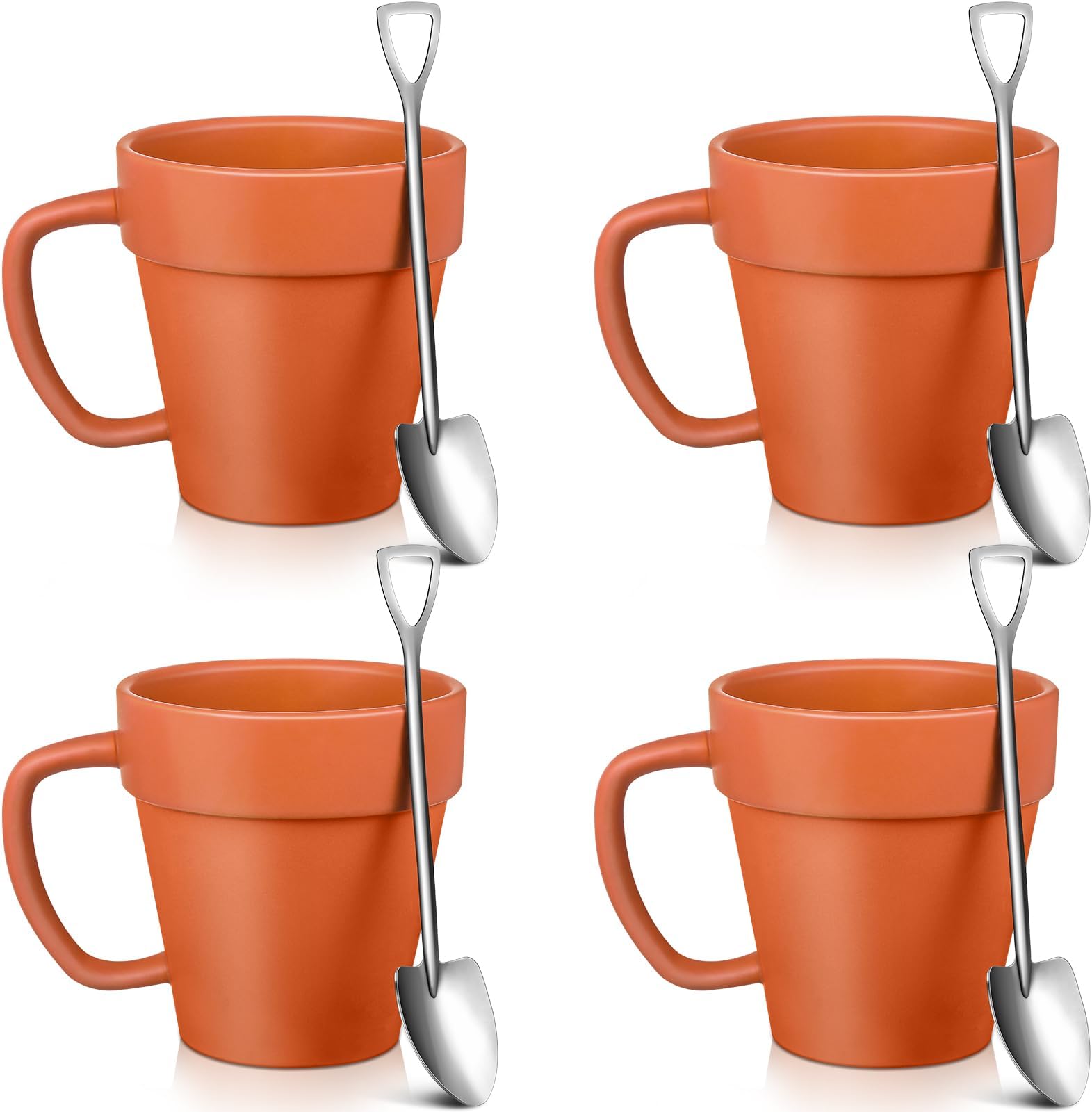 Amazon.com | Culver 14-ounce Flower Pot Ceramic Mug, Set of 2 (Terra ...