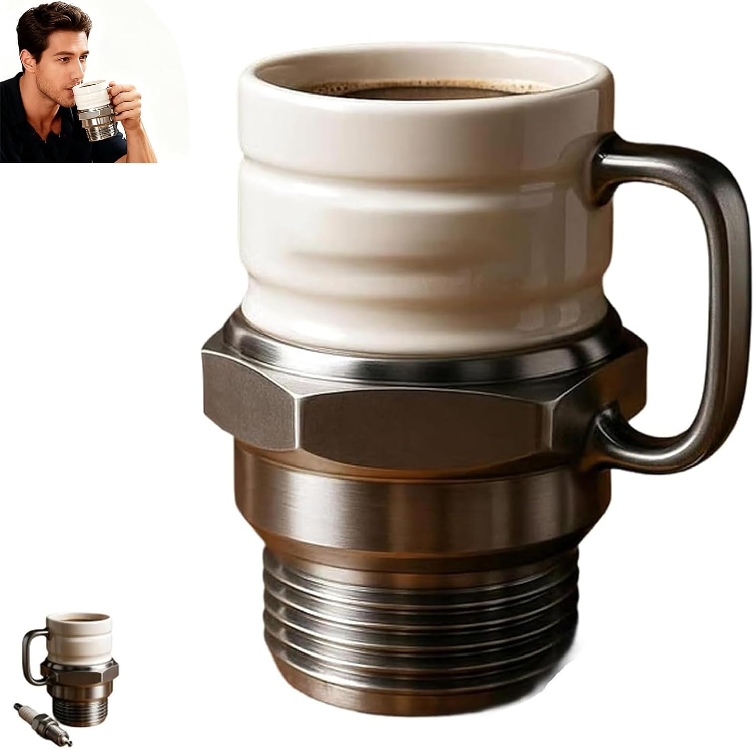 Amazon.com | Spark Plug Mug, Ceramic Coffee Cup for Car Lovers, Novelty ...