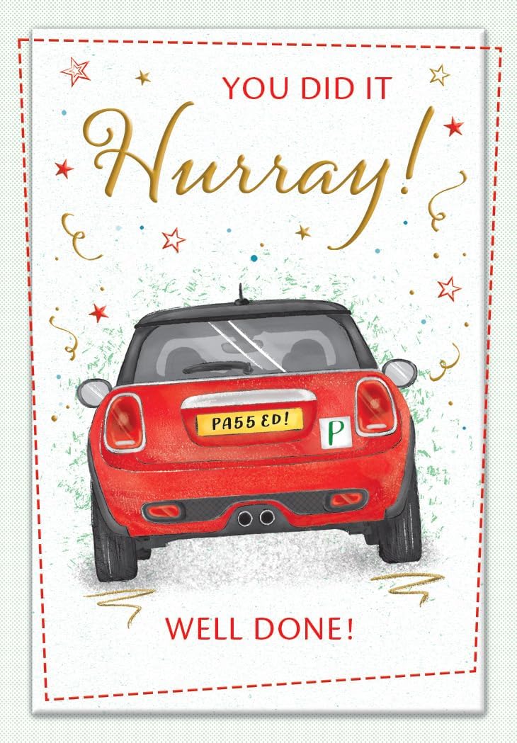 Piccadilly Greetings Driving Test Passed Congratulations Card Car - 7 x ...