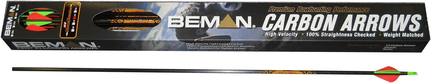 Beman ICS Bowhunter Size 400 Dozen Arrows 2-Inch XVP Vane, Hunting ...