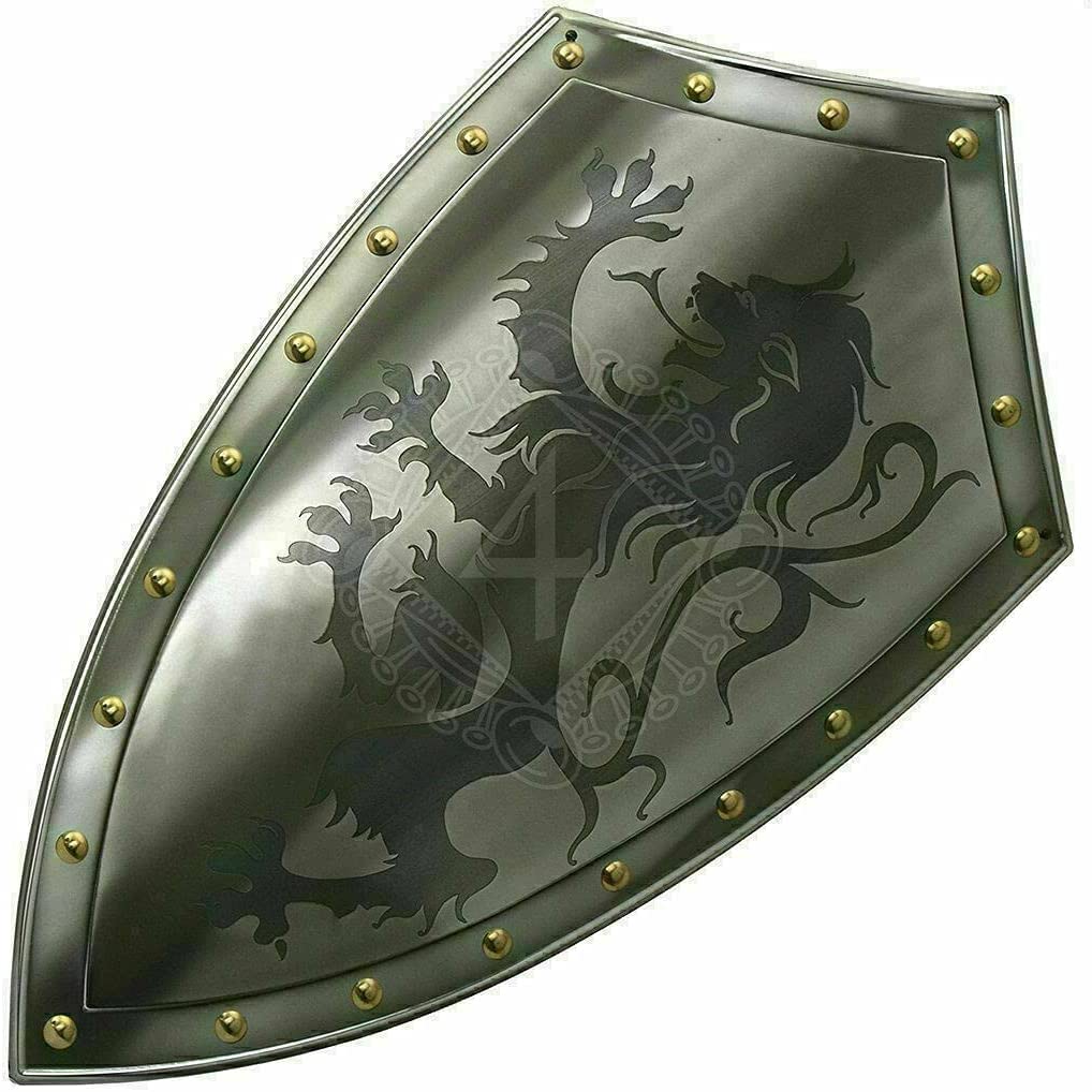 Amazon.com: Medieval Knight Battle Armor 28 inch Shield Metal ...