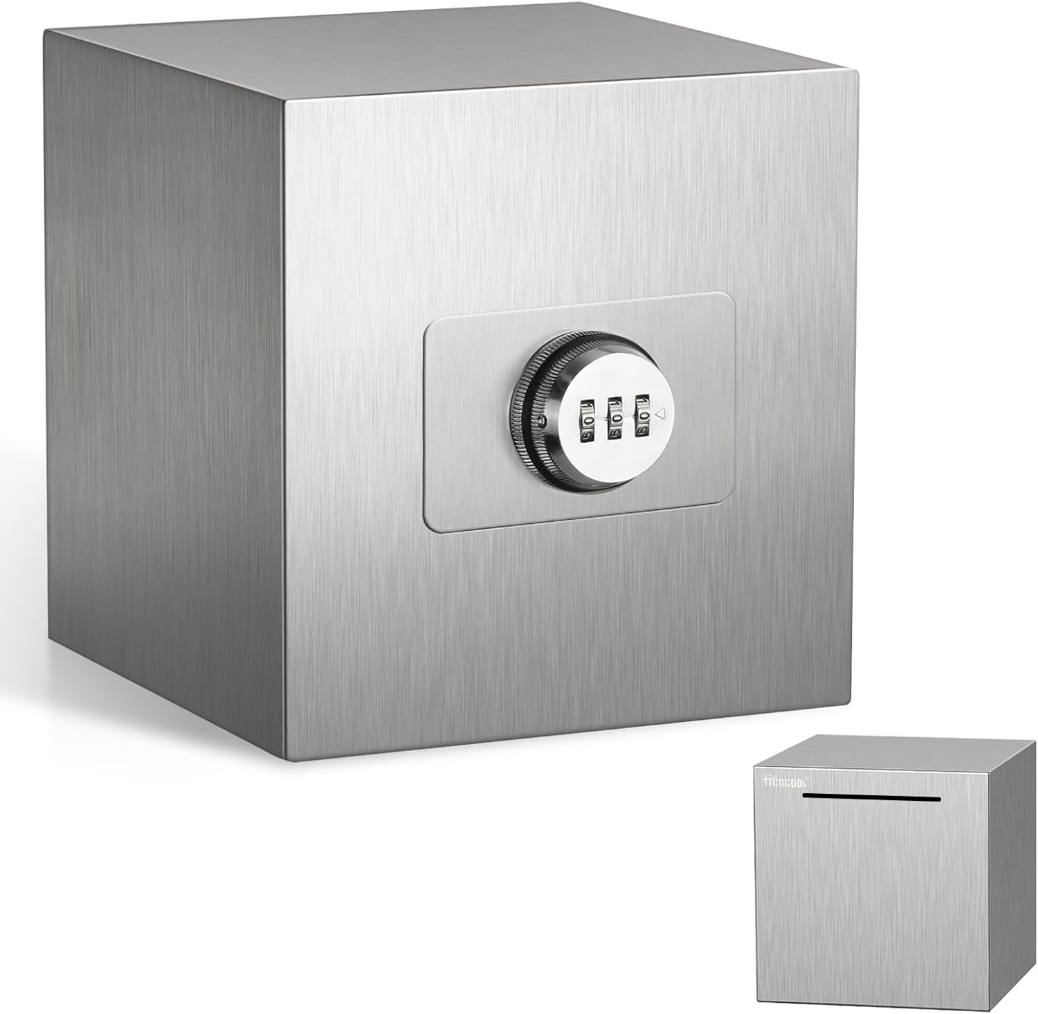 hicocool Piggy Bank for Adults Password Stainless Steel Reusable Piggy ...