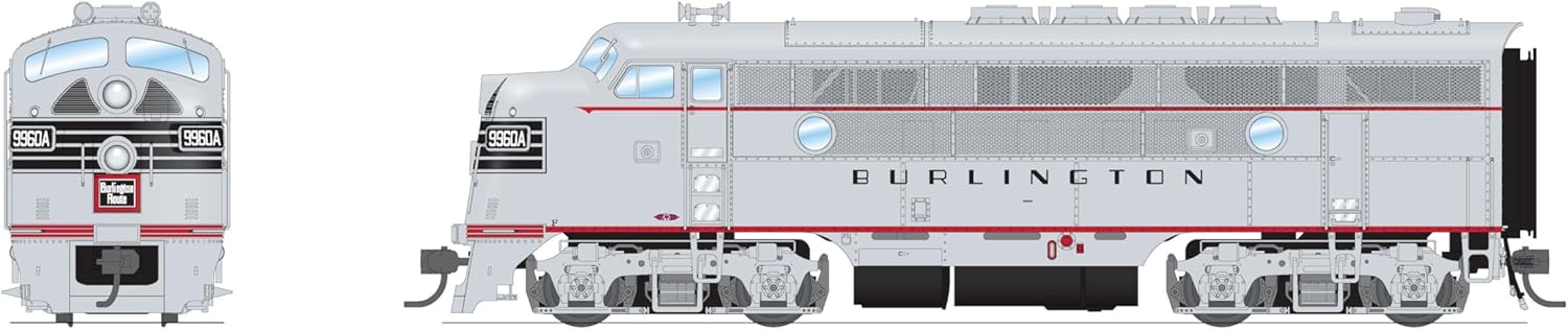 Amazon.com: Broadway Limited 8334 EMD F3A, CBQ 9960C, Aluminum w/Black Nose Stripes, No-Sound ...
