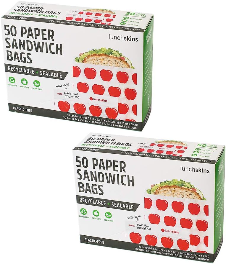 Amazon.com: Lunchskins Recyclable + Sealable Food Storage Snack Bags ...