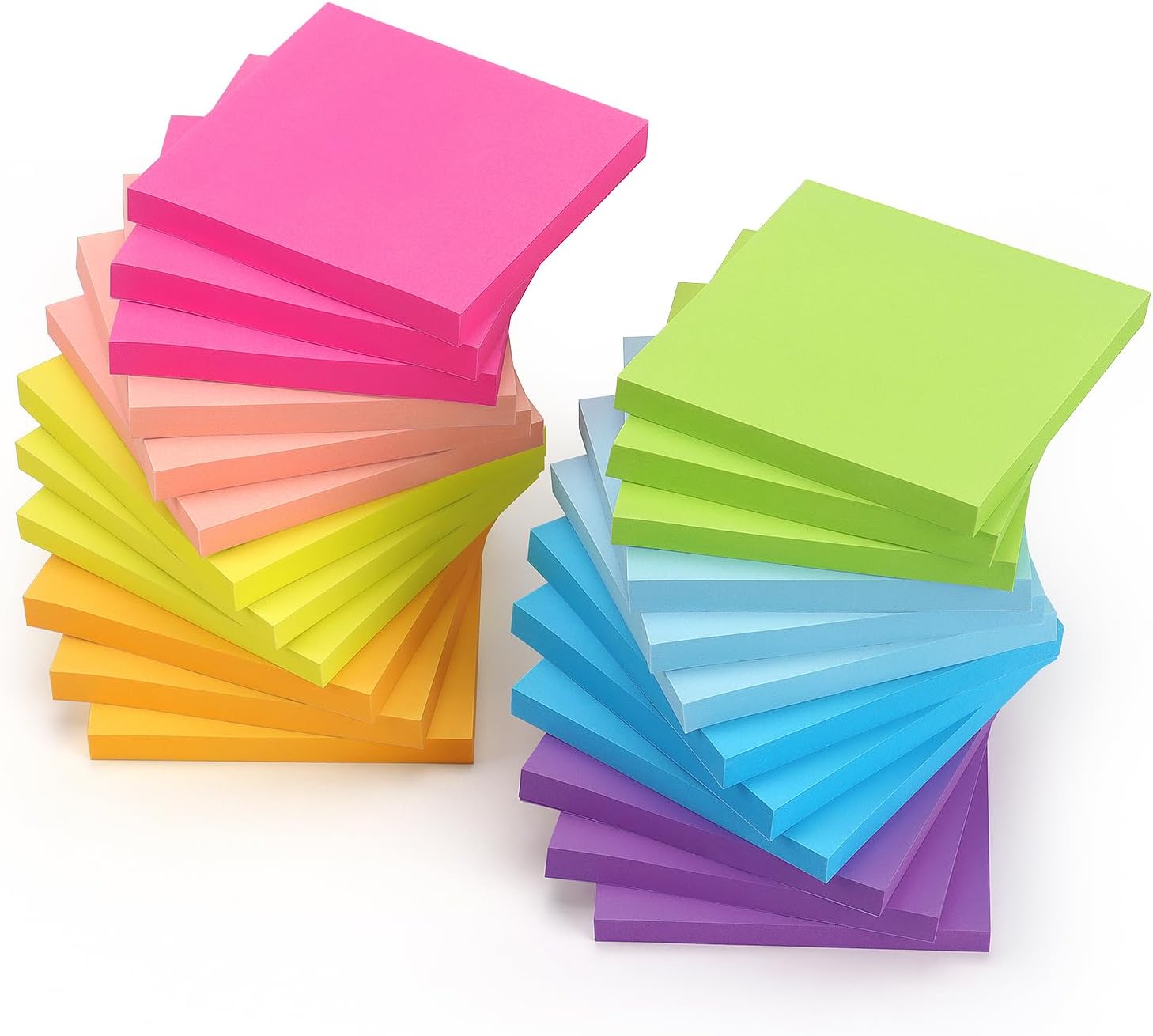 Amazon.com : EOOUT 24 Pack Sticky Notes 3x3 Inches, Bright Colors Self ...