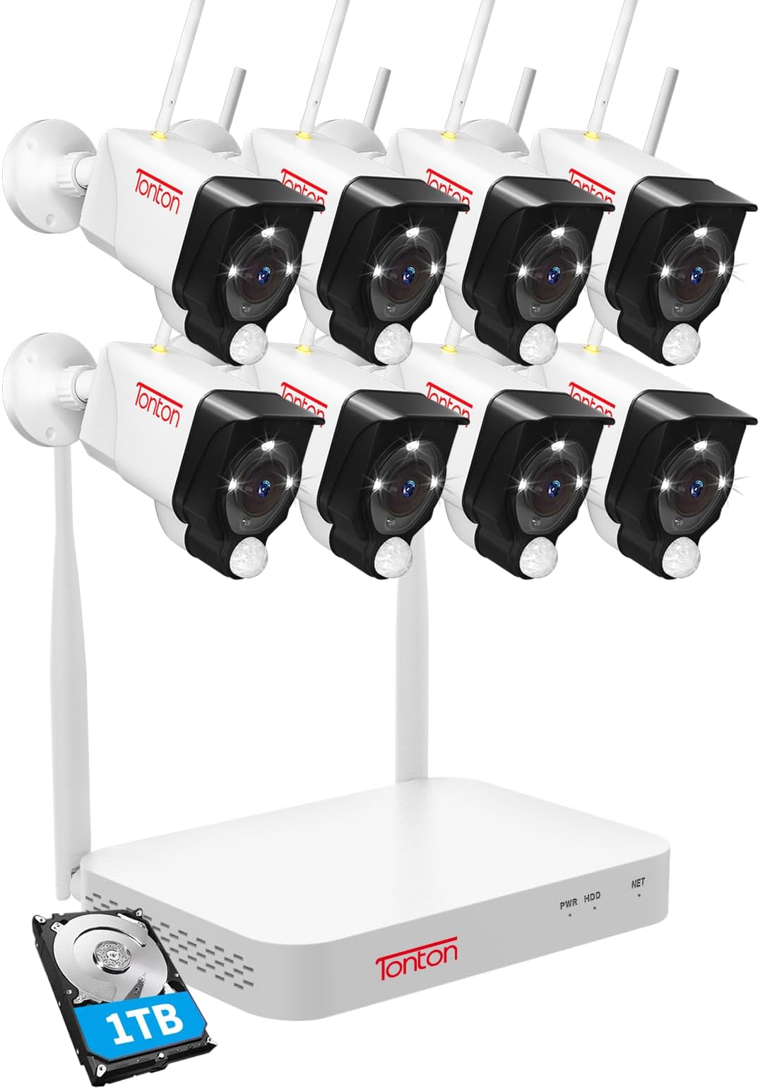 Amazon.com : [PIR&Dual WiFi]Tonton 4K Wireless Security Camera System ...