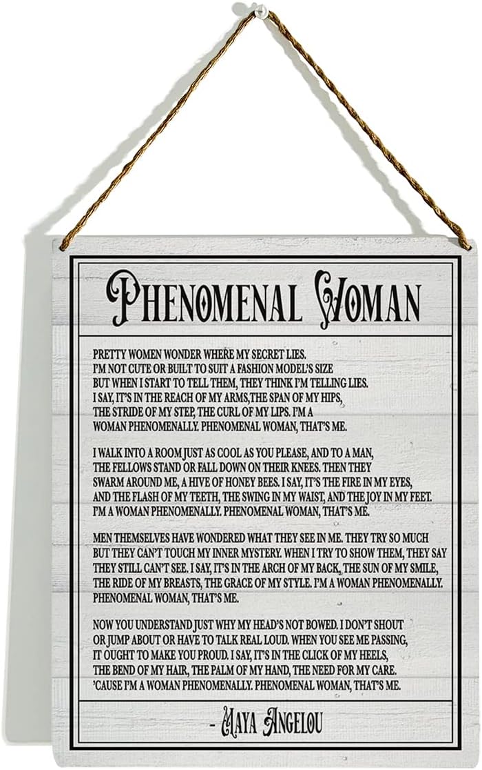 Amazon.com: Phenomenal Woman Poem, Maya Angelou Wood Sign Plaque ...