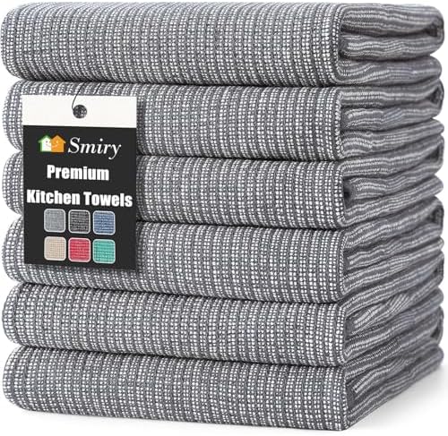 Cotton Clinic Assorted Kitchen Towels 5 Pack – Soft Absorbent Quick ...