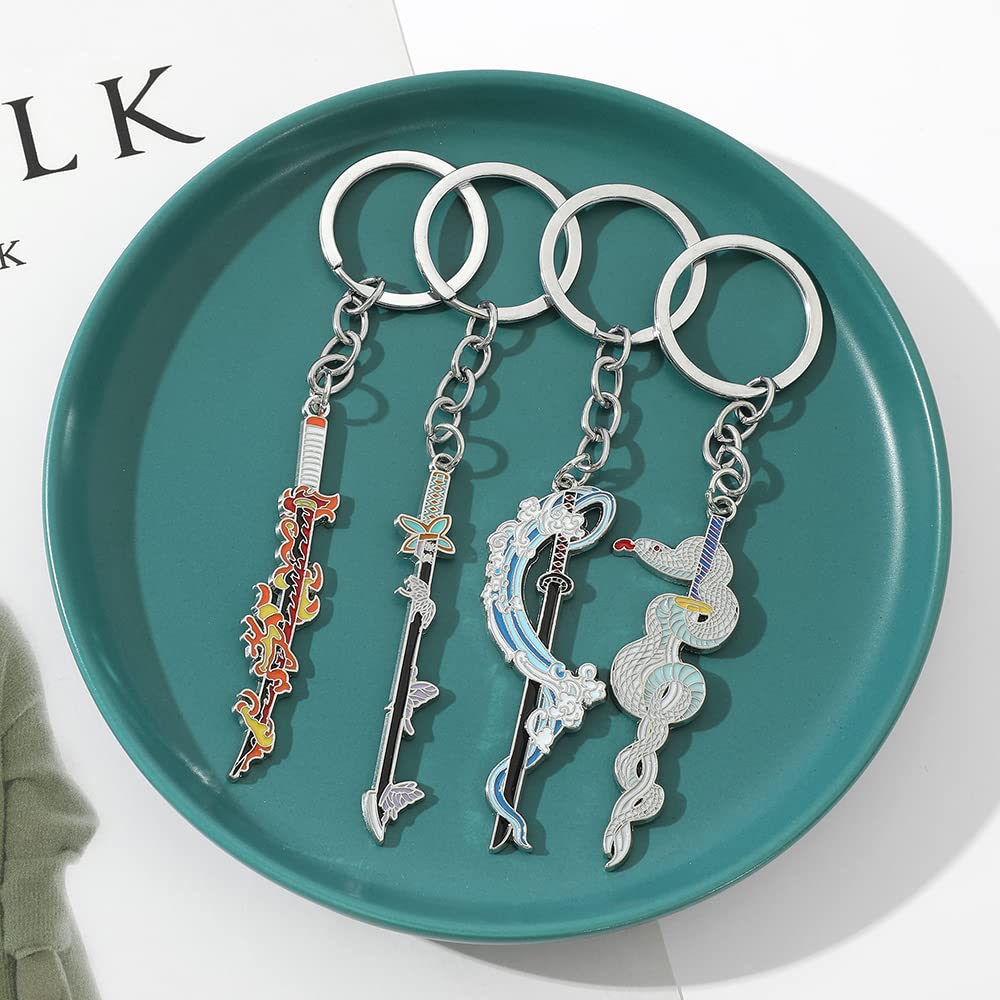 Snapklik.com : K 4 PCS Anime Demon Nichirin Slaye Sword Keychain Kamado ...