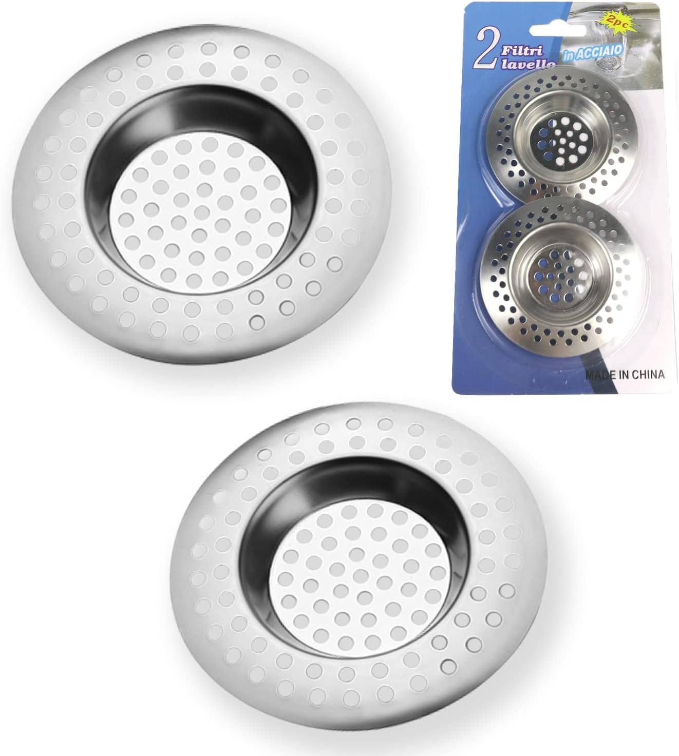 10 Pack Stainless Steel Drain Filter Shower Drain Cover, Hair Catcher ...