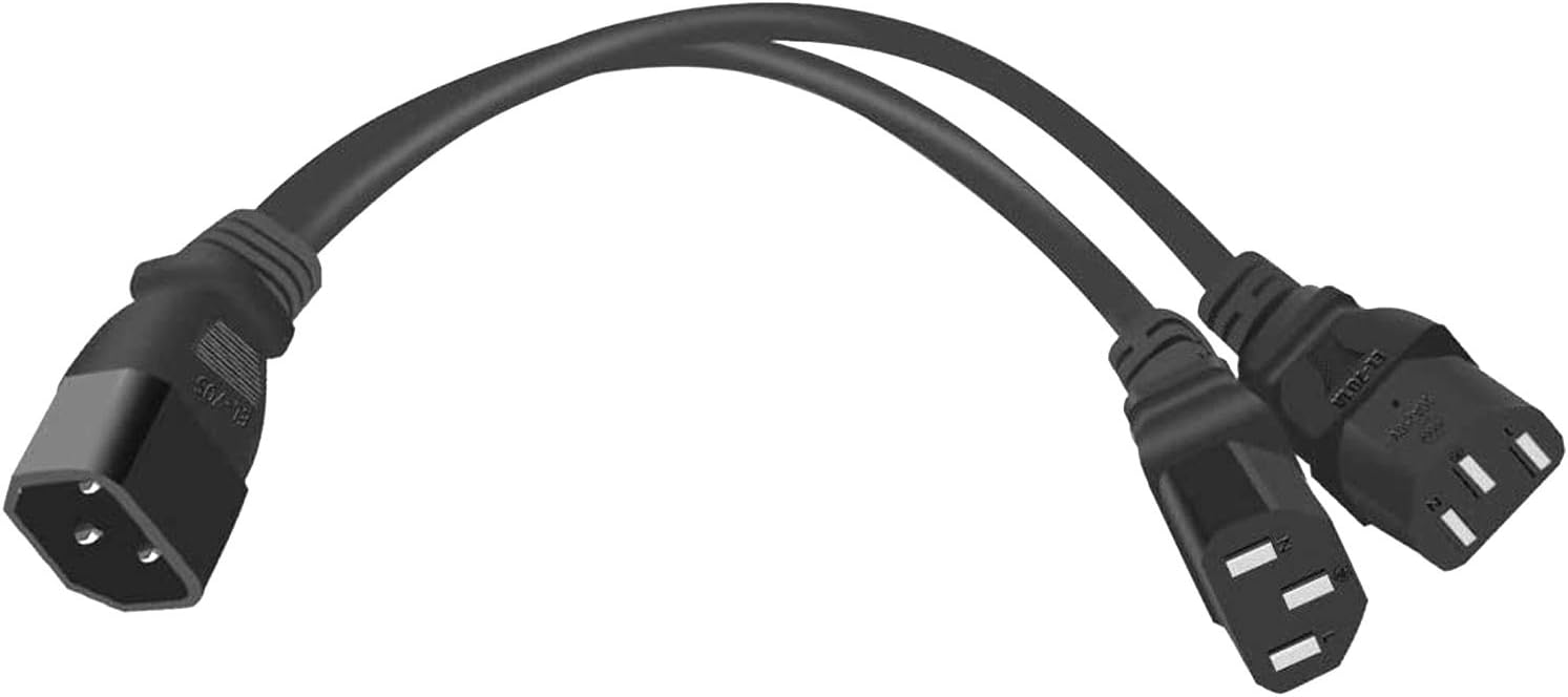 Amazon.com: C14 to C13+NEMA 5-15R Y Splitter Power Plug Cord,Single C14 ...