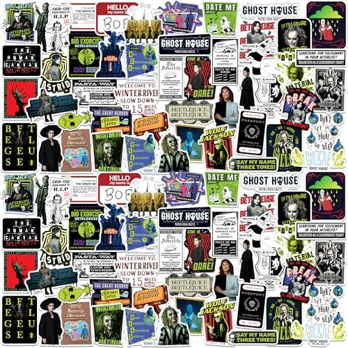 Amazon.com: Beetlejuice 50ct Vinyl Large Deluxe Stickers Variety Pack ...