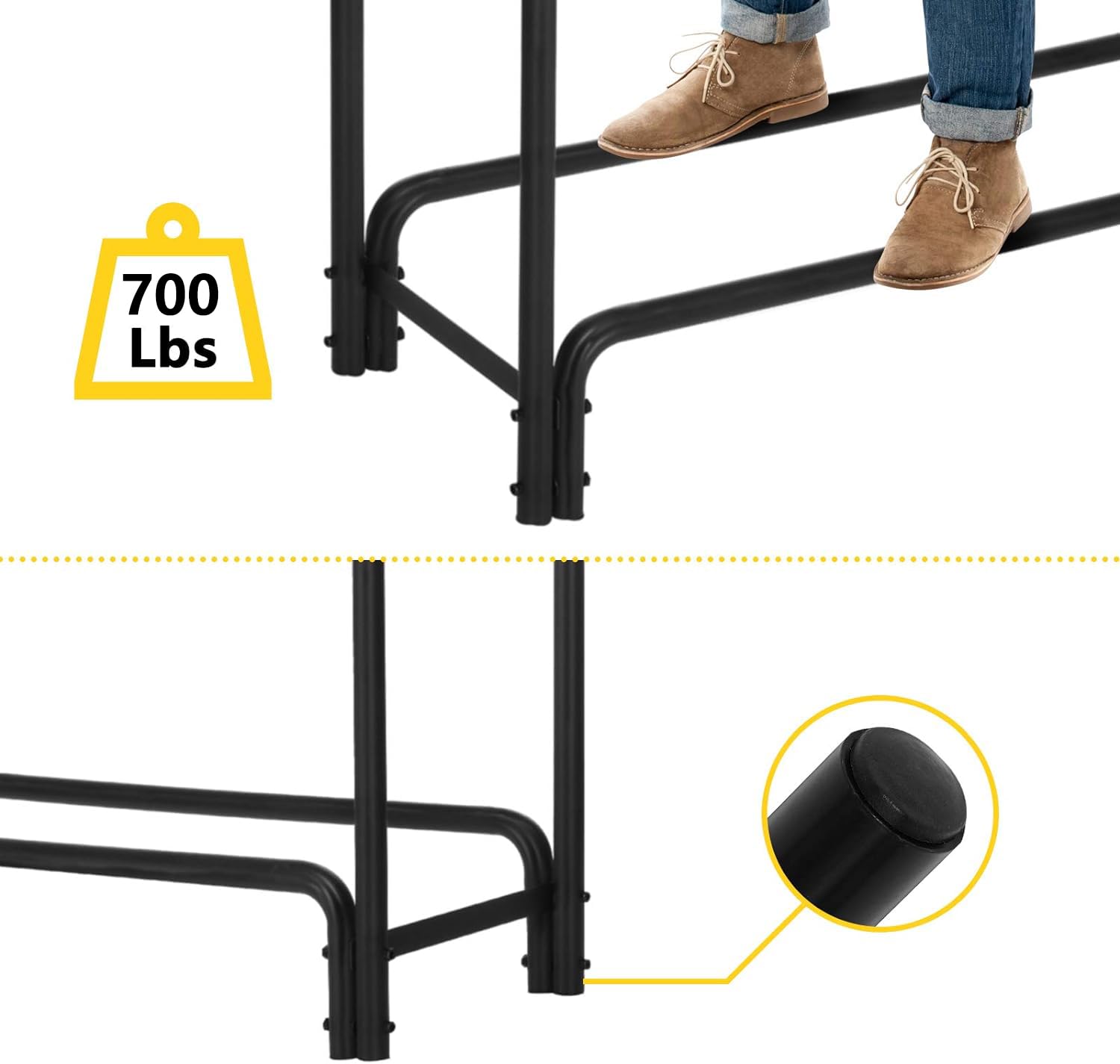 Snapklik.com : TMEE 8ft Firewood Rack Outdoor Heavy Duty Log Rack ...