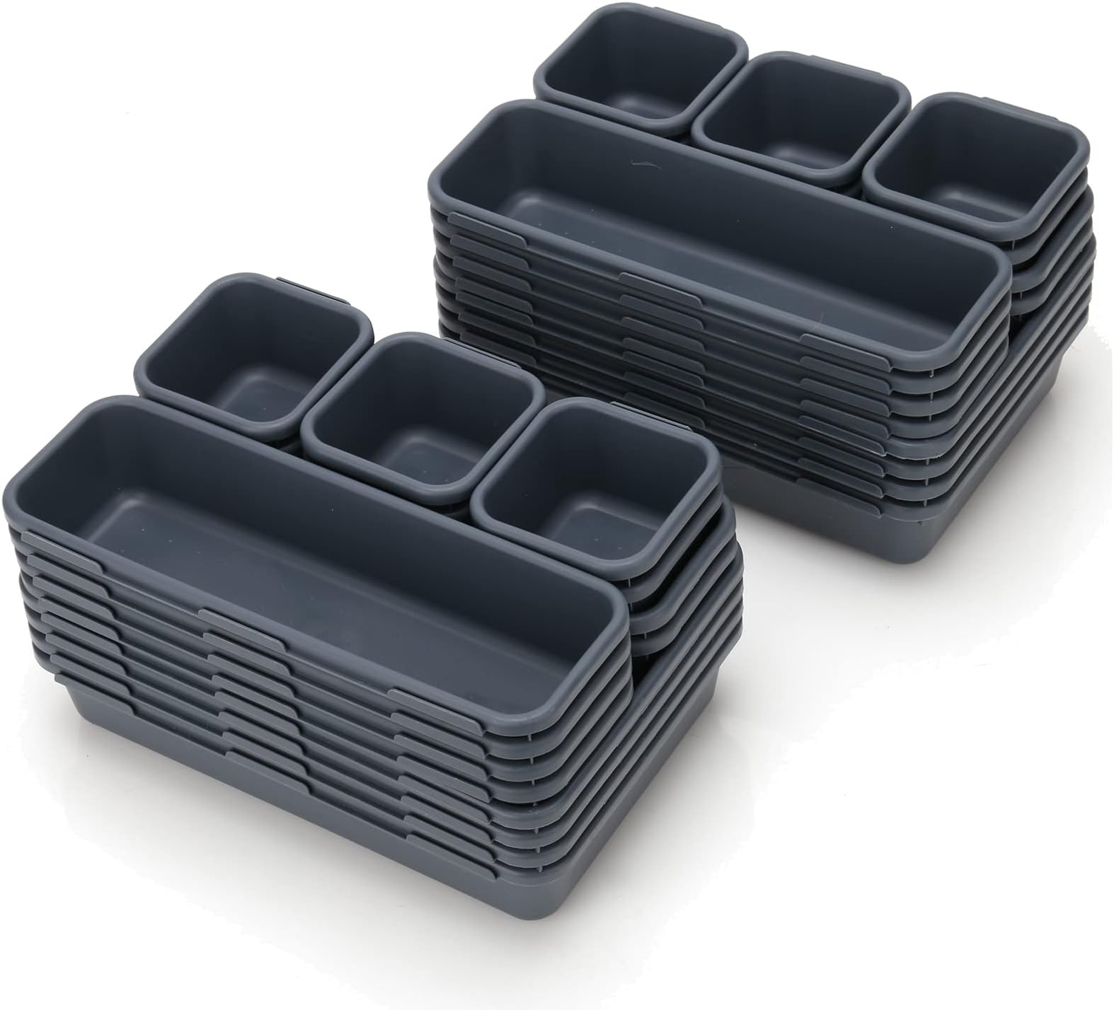 Amazon.com: OHAHA 18 Pack Interlocking Desk Drawer Organizer Tray ...