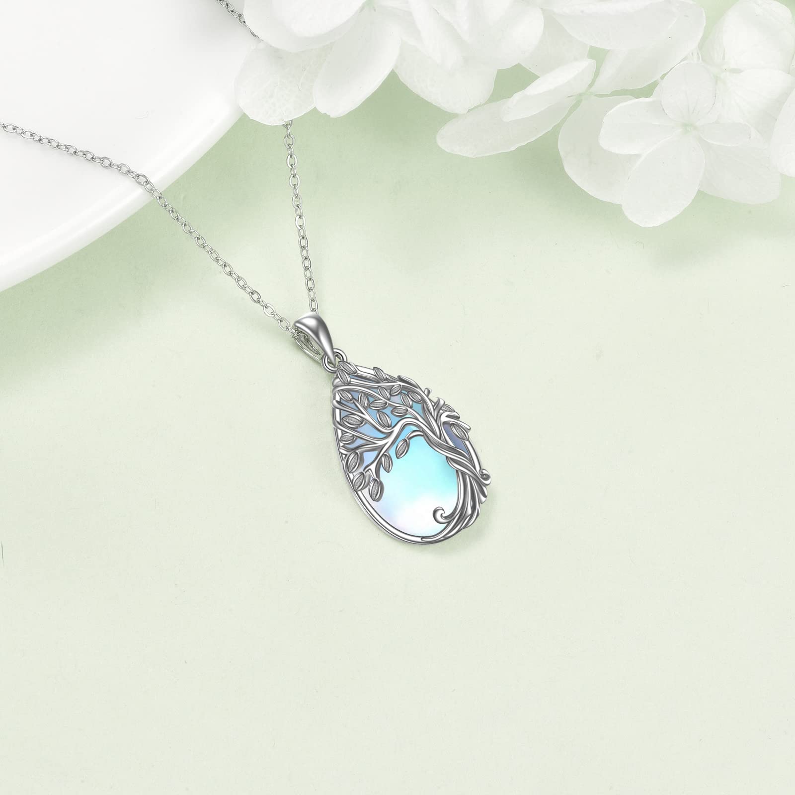 Snapklik.com : Tree Of Life Necklace Sterling Silver Moonstone Jewelry ...