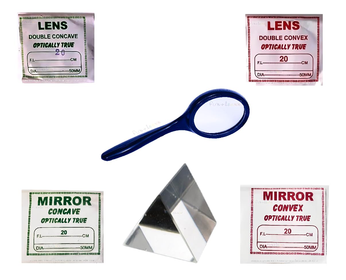 FUN + LEARN 50mm Premium Glass Concave and Convex Mirror + 50mm Premium ...