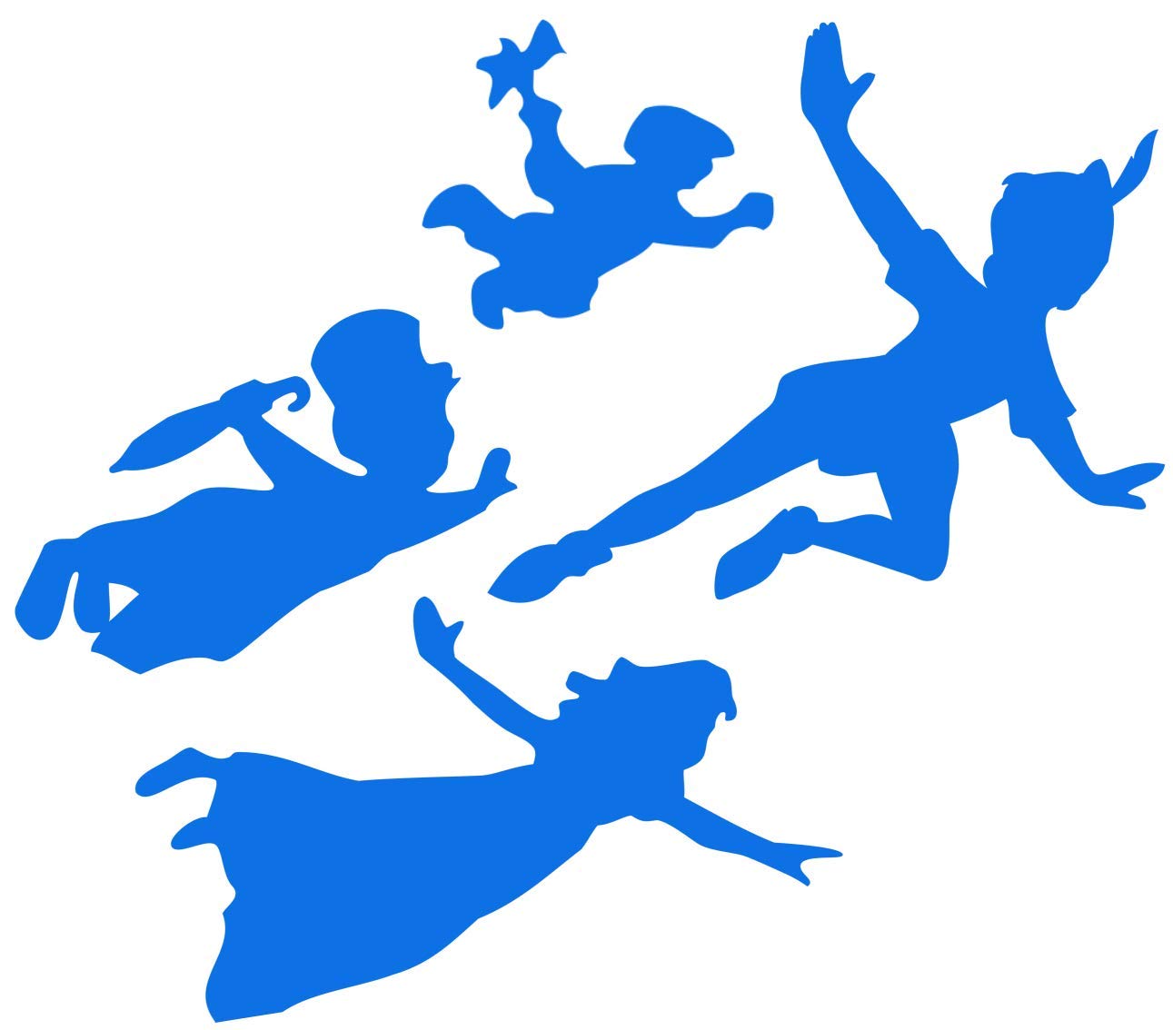 Peter Pan And Kids Flying Silhouette