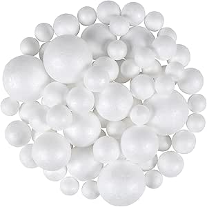 Amazon.de: GGISUI 72 Stück Styroporkugeln, 5 Größen Weiße ...