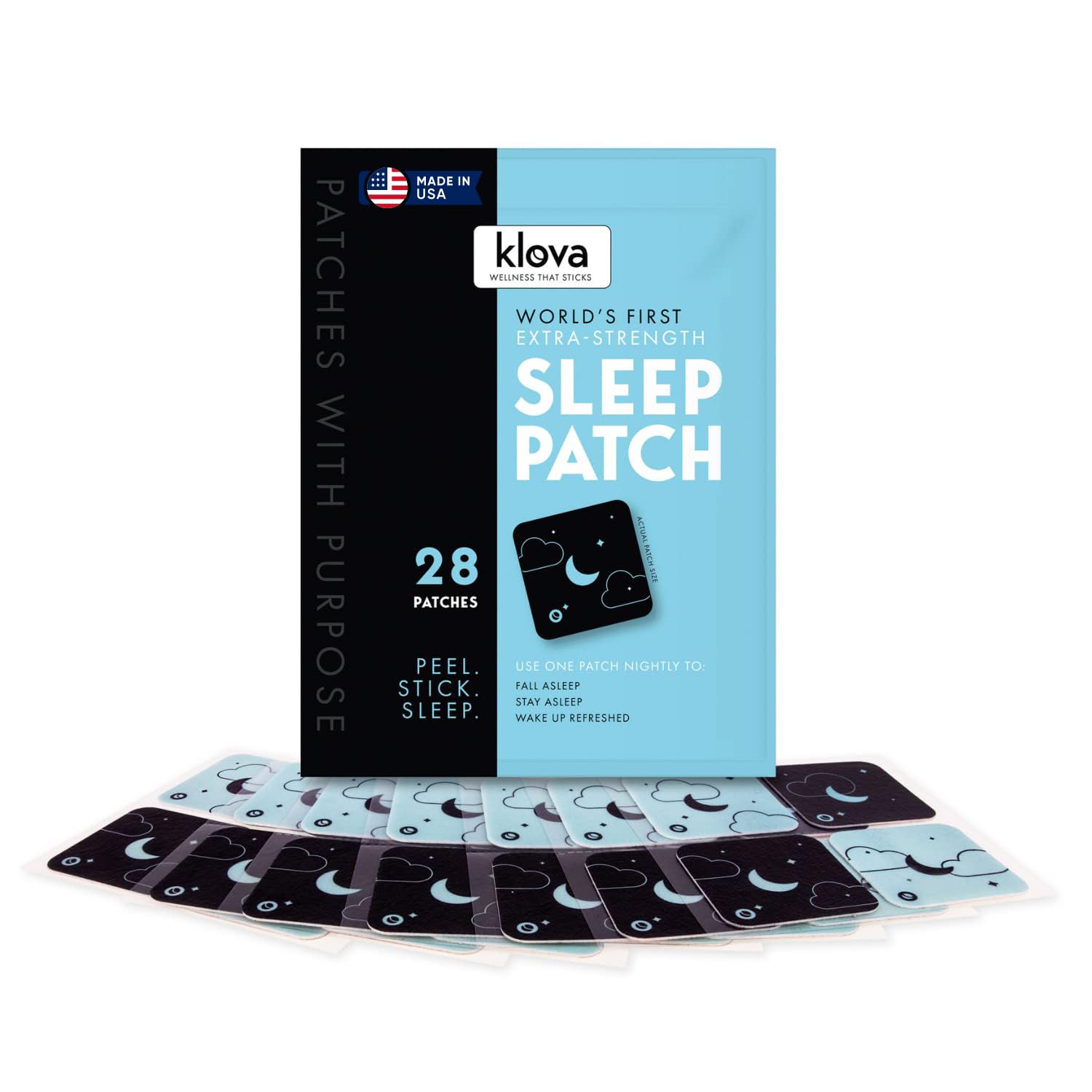 Amazon.com: Klova Extra Strength Sleep Patches for Longer-Lasting Rest & Clear Morning Energy ...