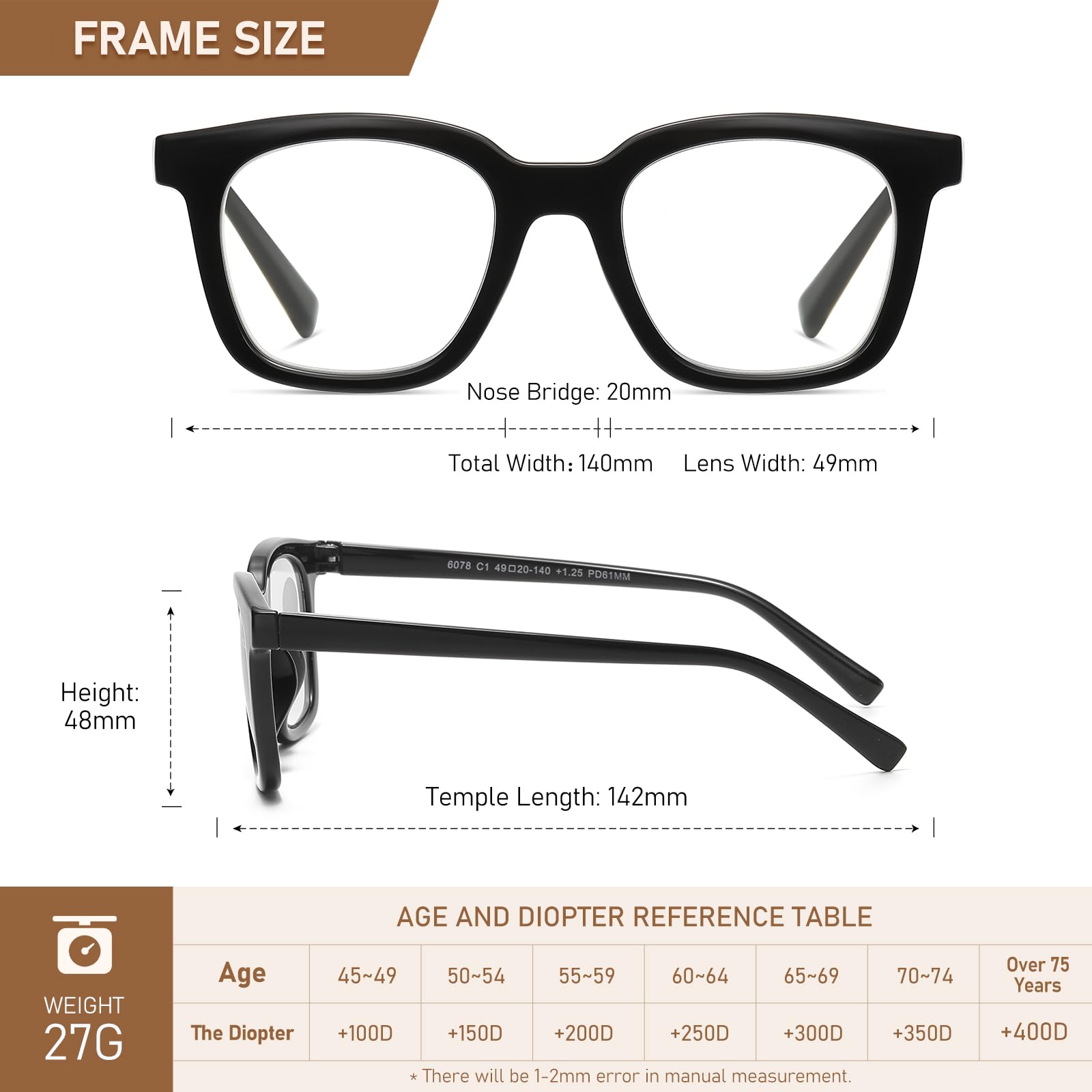 LKEYE Oversized Reading Glasses For Women Blue Light Blocking Square ...