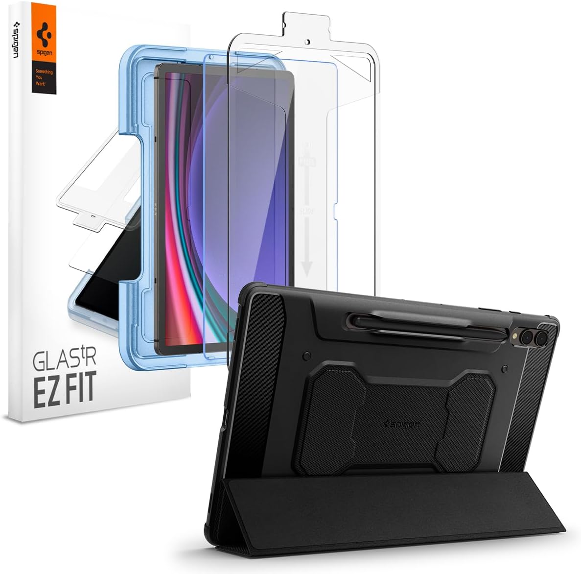Amazon.com: Spigen Galaxy Tab S10/S9 Plus Rugged Armor Pro Black ...