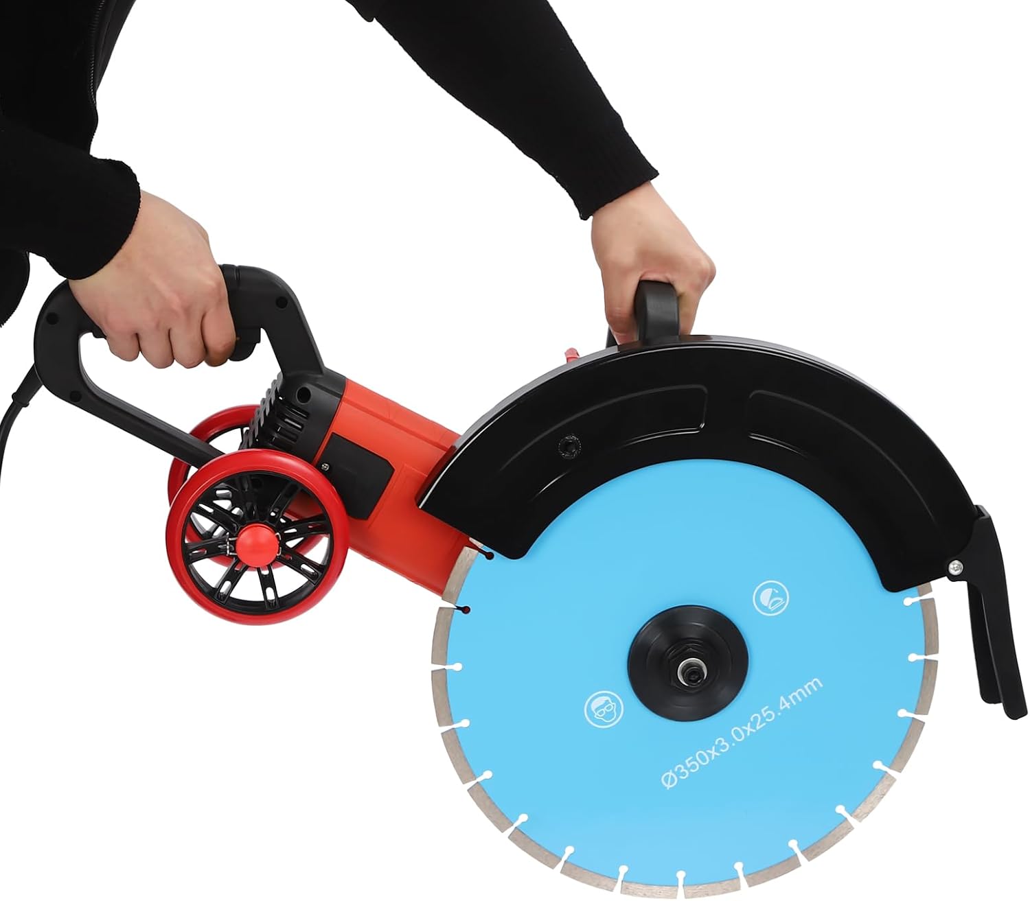Electric Concrete Saw, 14in, 4000W, Max. 5.31 in Adjustable Cutting ...