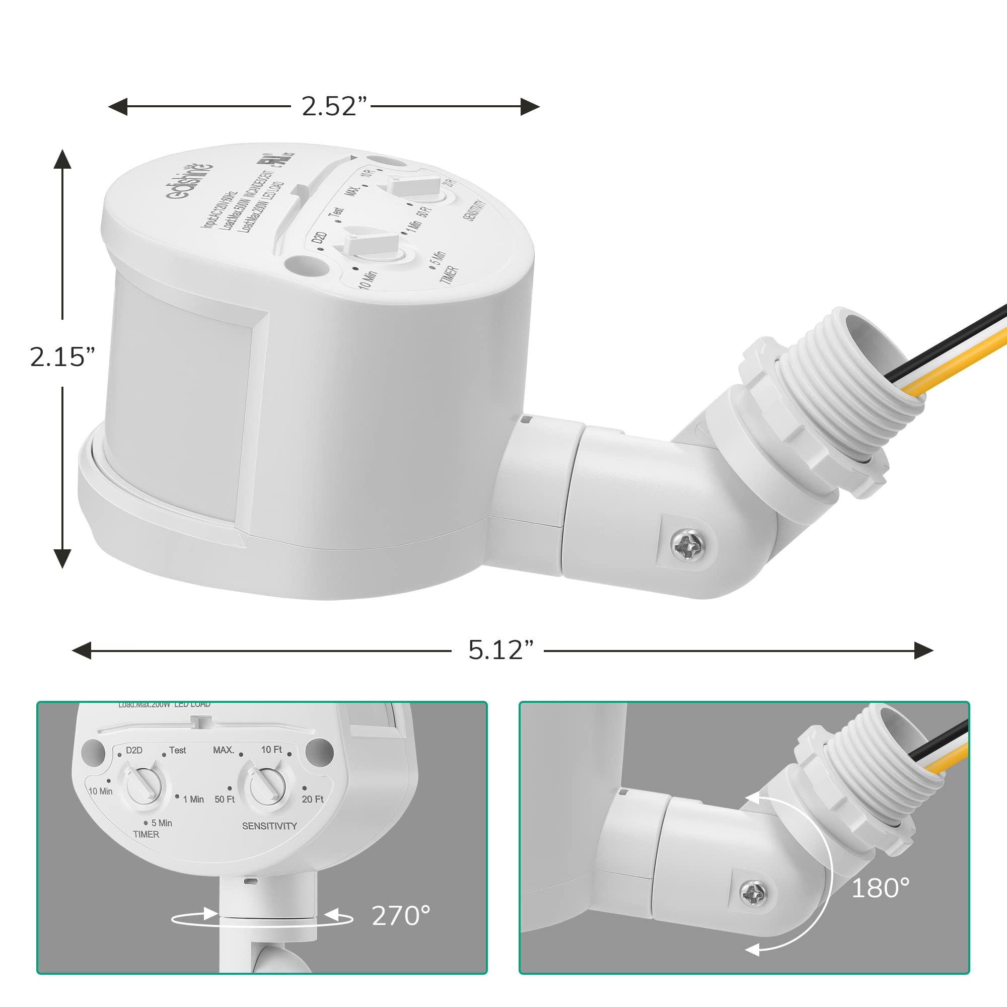 Snapklik.com : Motion Sensor, Automatic Dusk To Dawn, 120V AC Motion ...