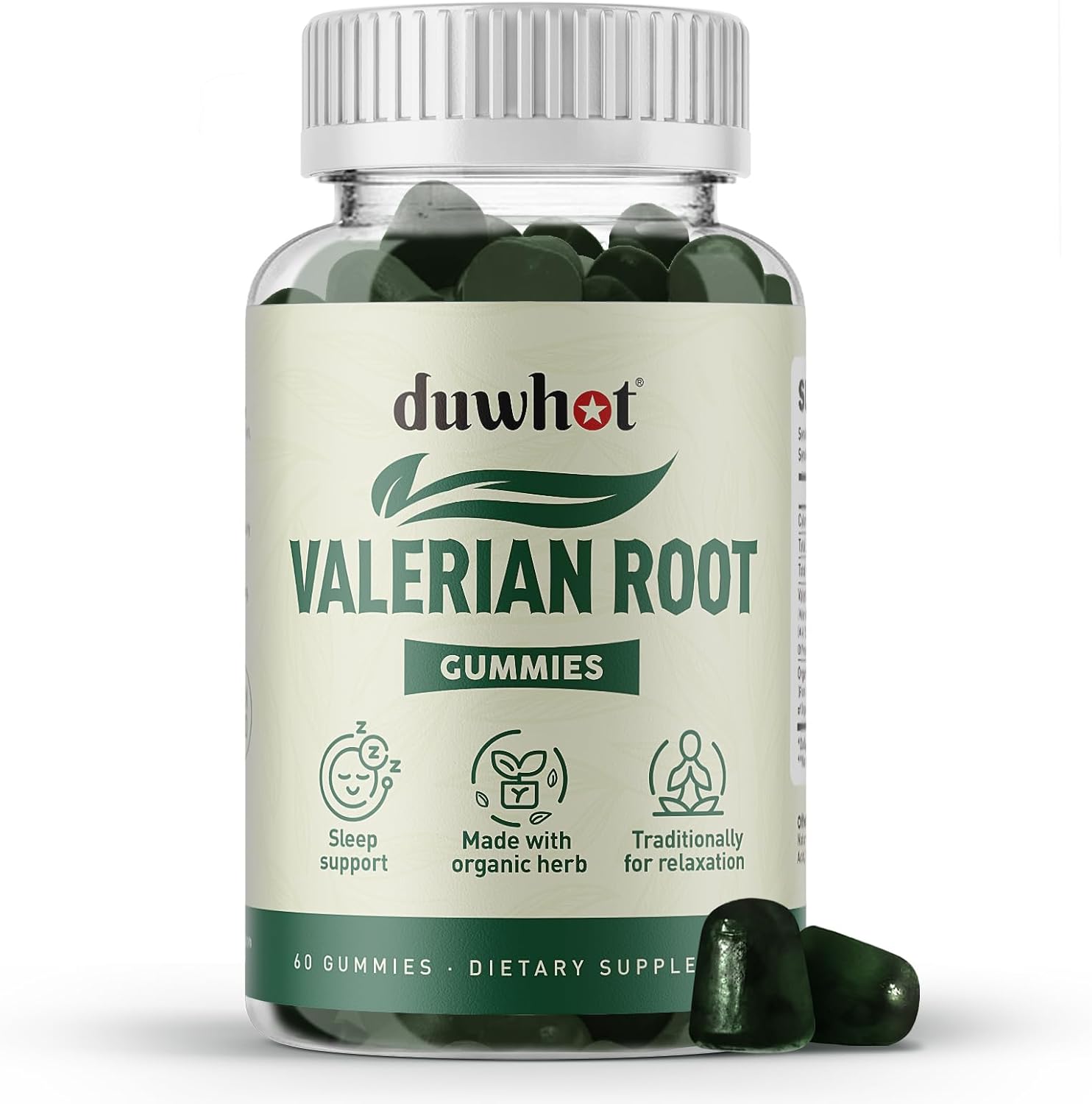 Amazon.com: duwhot Valerian Root Gummies Melatonin Free, Support ...