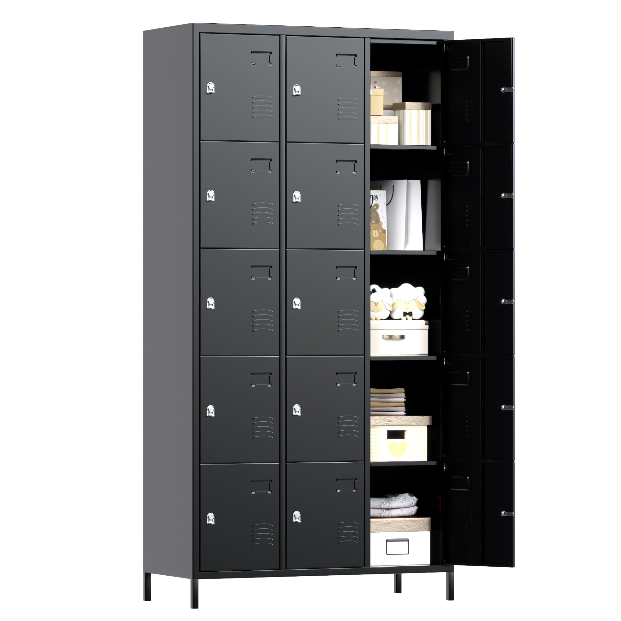 Amazon.com: METAN Metal Locker for School Office Gym Bedroom, 15 Doors ...