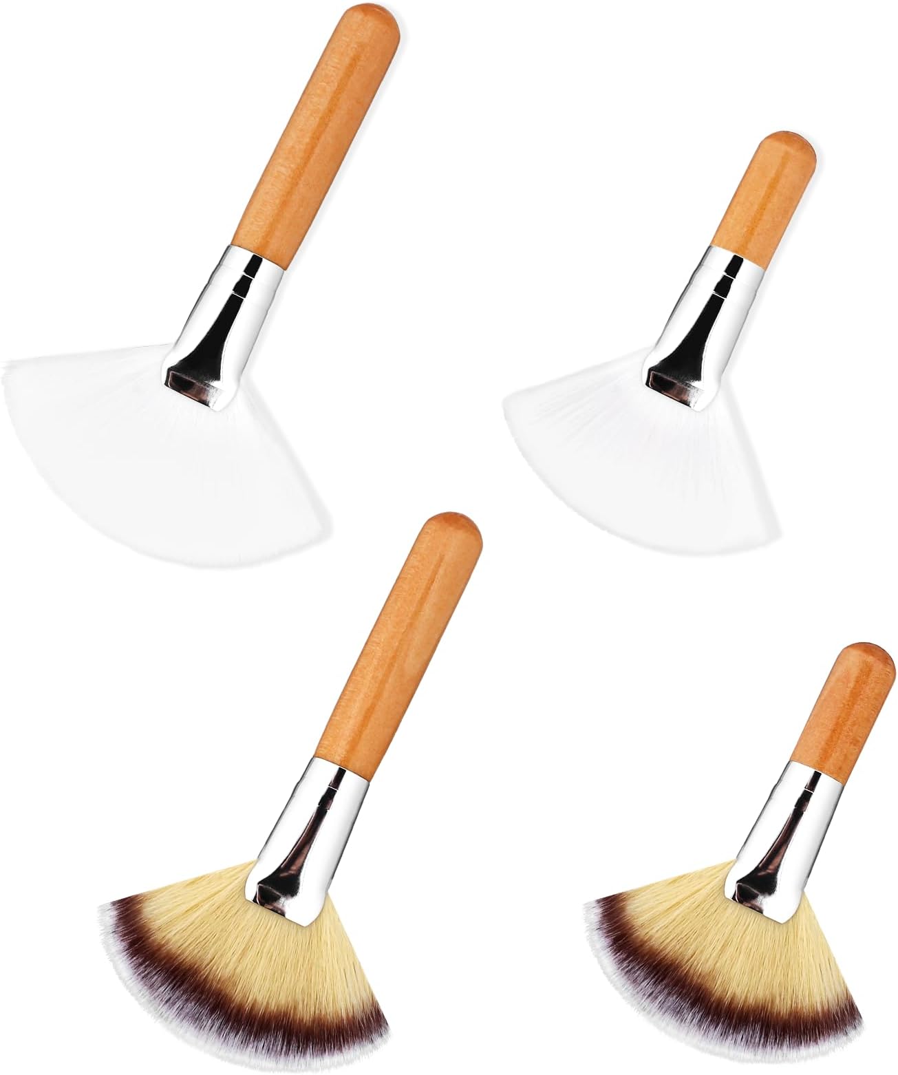 Amazon.com: 4 Pcs Face Powder Brush Face Highlighting Brush Fan Brush ...