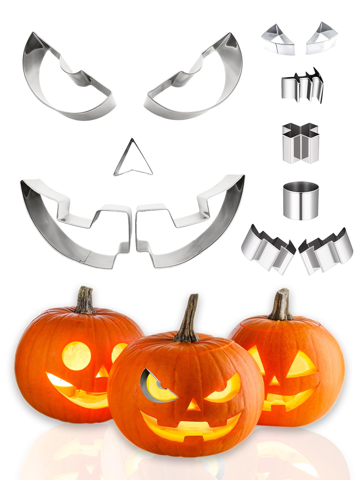 Amazon.com: JVAENOUSN Halloween Pumpkin Carving Kit 12 Pcs Pumpkin ...